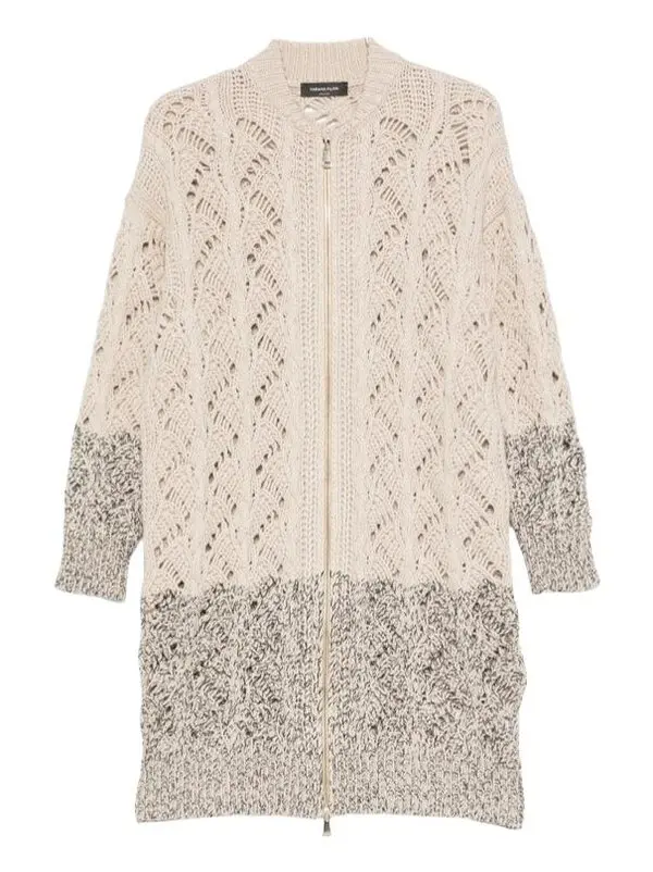 Fabiana Filippi Long-sleeved Zip-up Cardigan - Neutrals