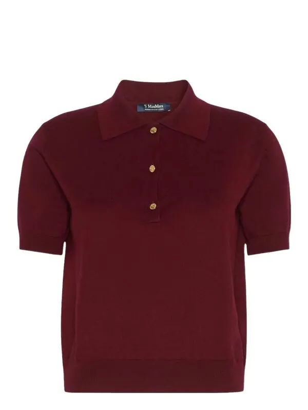 Max Mara Short-sleeved Knitted Polo Shirt - Deep Red
