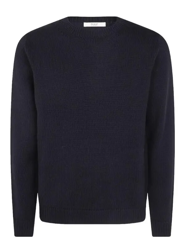 NUUR Round-neck Wool Sweater - Black