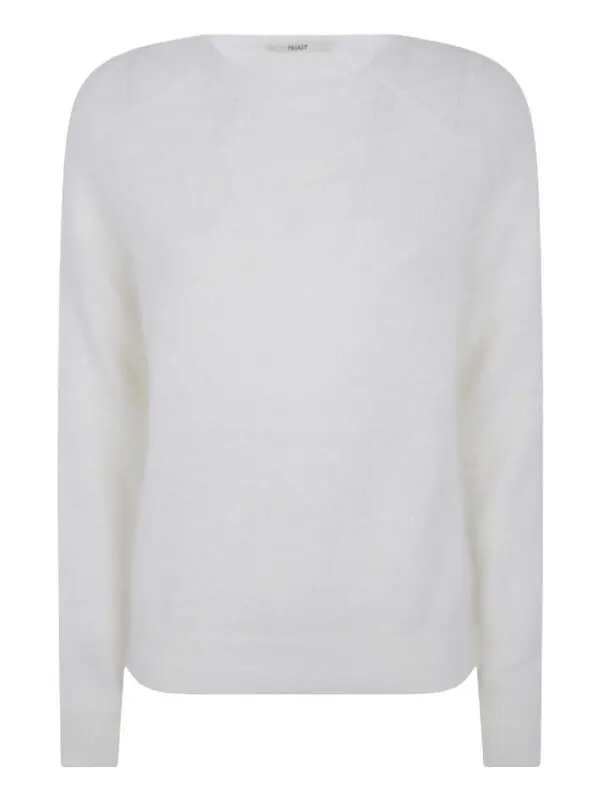 NUUR Round-neck Raglan-sleeve Sweater - White