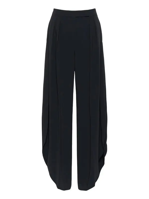Max Mara Pleated Wide-leg Palazzo Pants - Navy