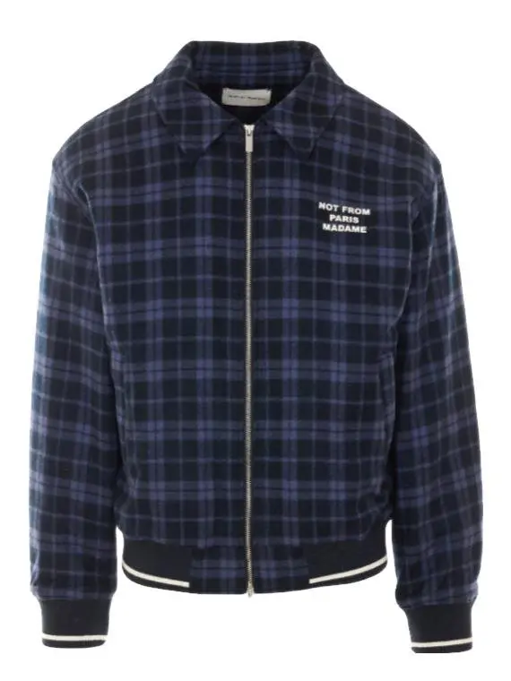 Drole De Monsieur Drôle De Plaid Zip-up Jacket - Black