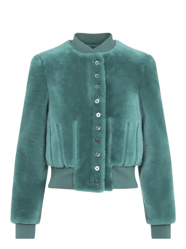 Alexander McQueen Short Bomber Jacket - Lagoon