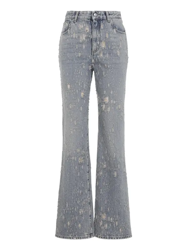 Alexander McQueen Distressed Flared Jeans - Gray