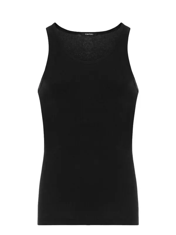 TOM FORD Ribbed Crewneck Tank Top - Black