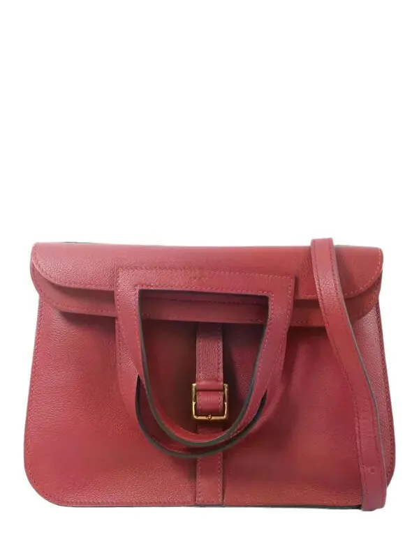 Hermès Halzan Leather Tote Bag - Red