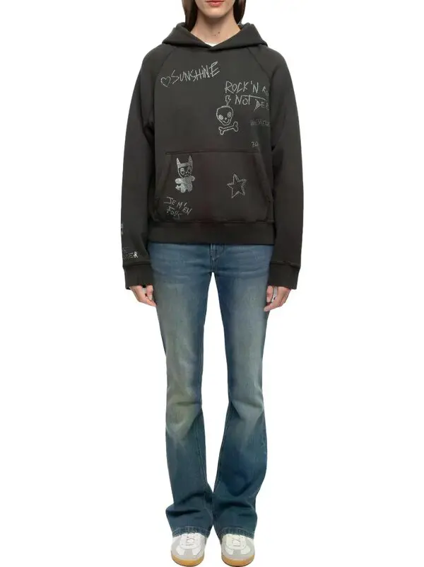 Zadig&Voltaire Georgy Rhinestone Embellished Hoodie - Grey