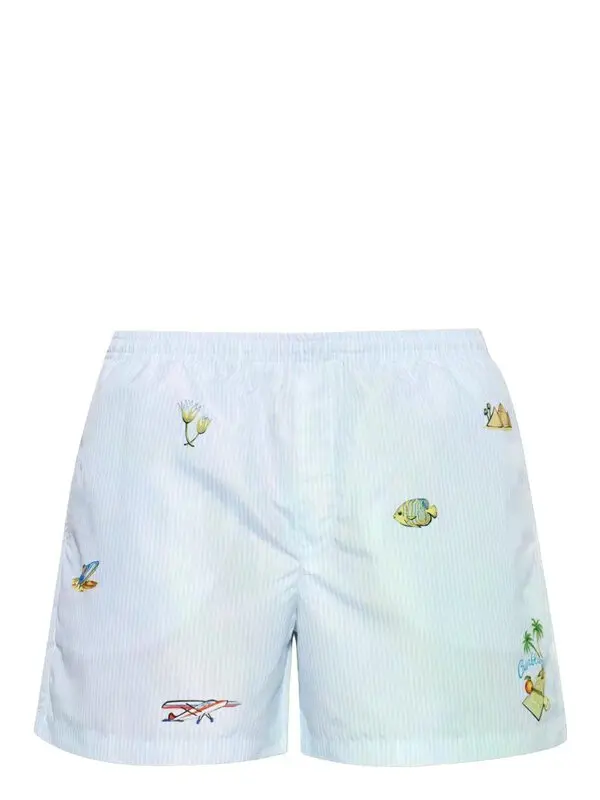 Casablanca Phantasmagoria Striped Swim Shorts - Blue