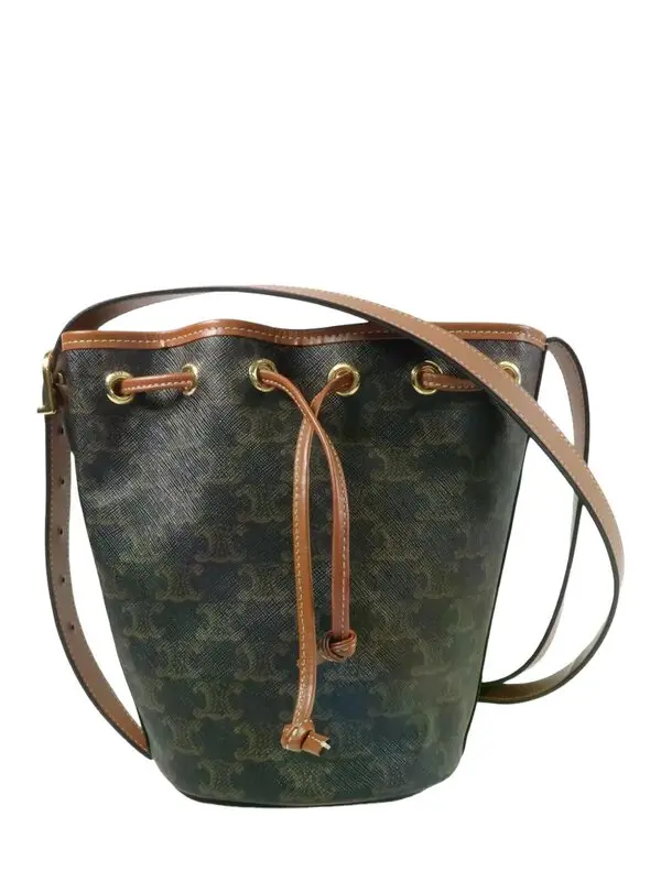 Celine Triomphe Drawstring Bucket Bag - Brown