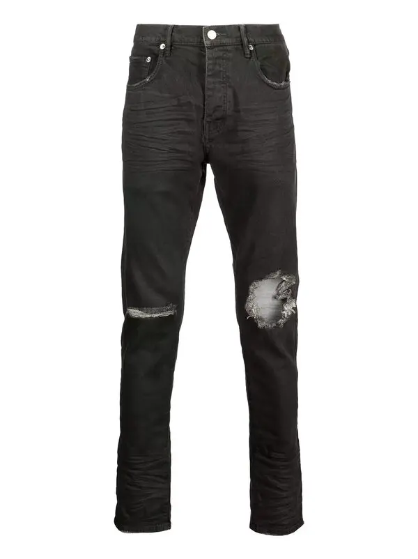 PURPLE BRAND Slim-fit Jeans With Ripped Detailing - Grey