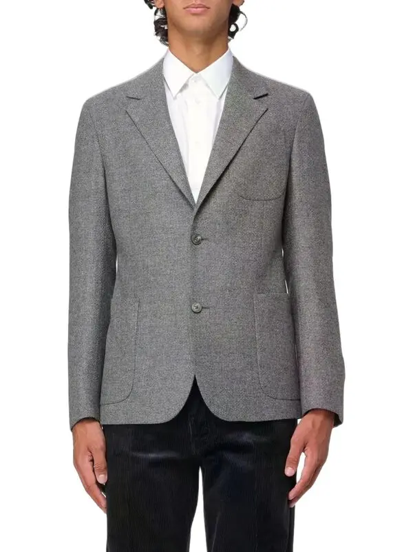 Emporio Armani Single-breasted Notch-lapels Blazer - Grey