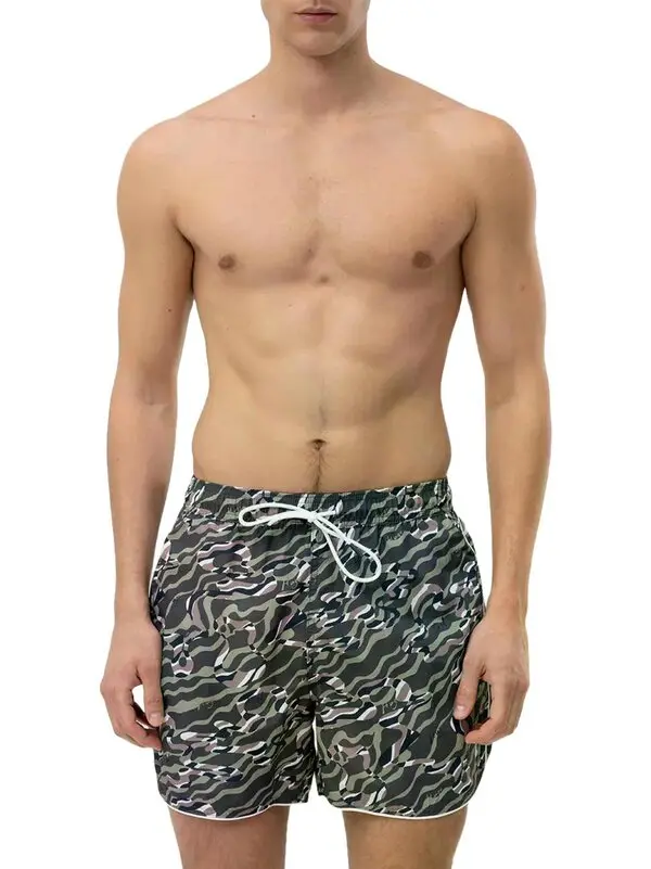 Hugo Logo-print Drawstring Swim Shorts - Grey