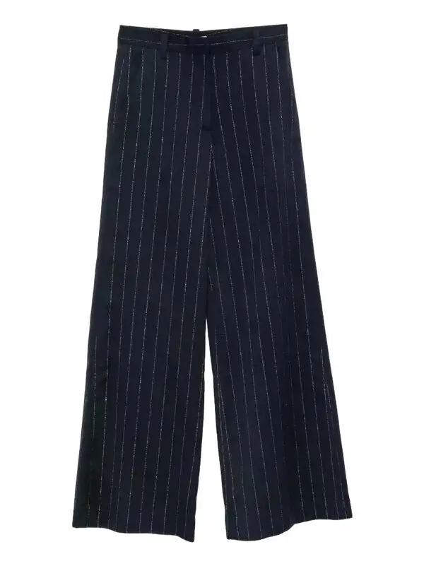 Maje Pinstripe Palazzo Pants - Blue