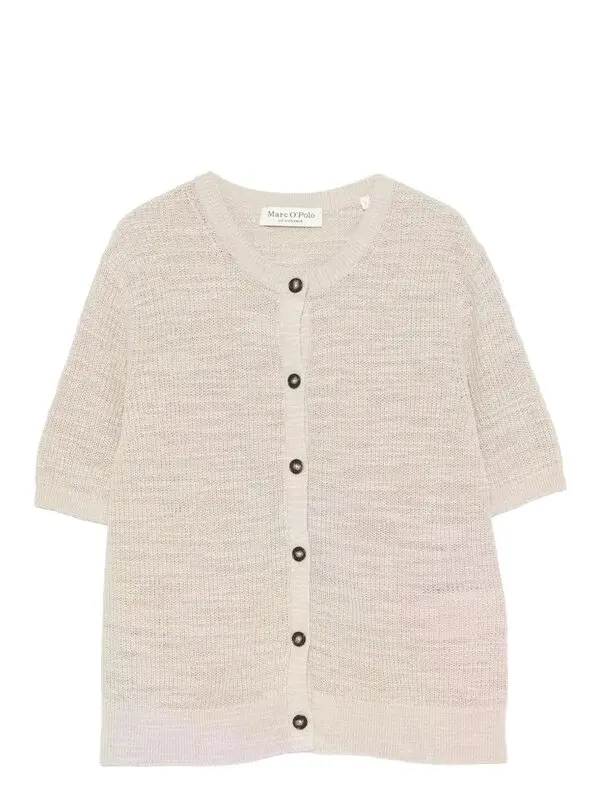 Marc O'polo Short-sleeve Knit Cardigan - Neutrals