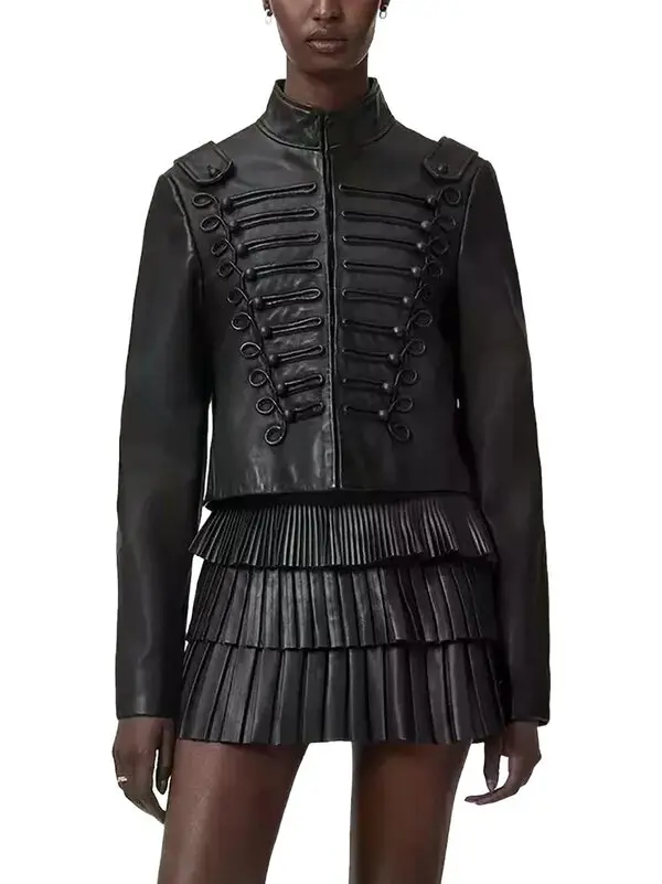 ALLSAINTS Braided Military Cropped Jacket - Black