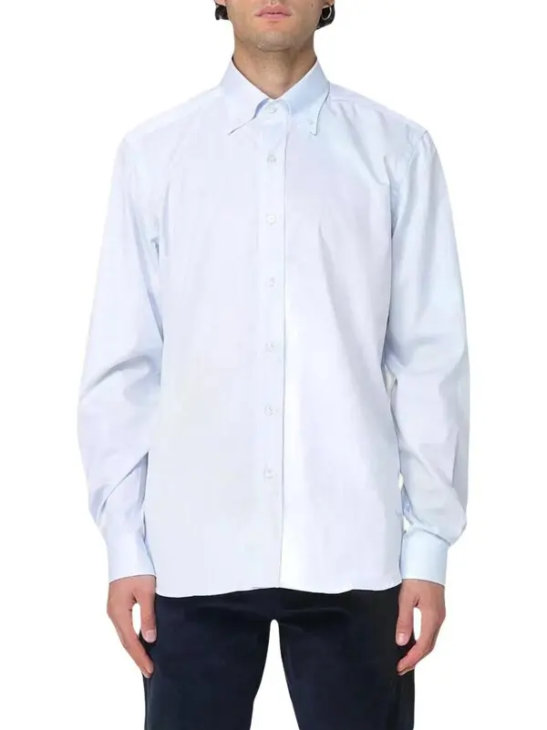 FAY Button-down Collar Long-sleeve Shirt - Blue