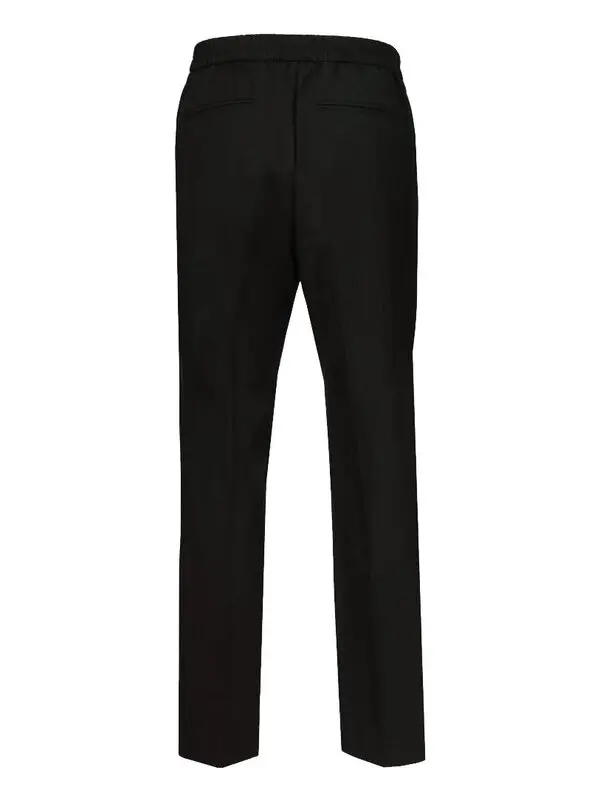 Paul Smith Wool Trousers With Elasticated Waist - Black