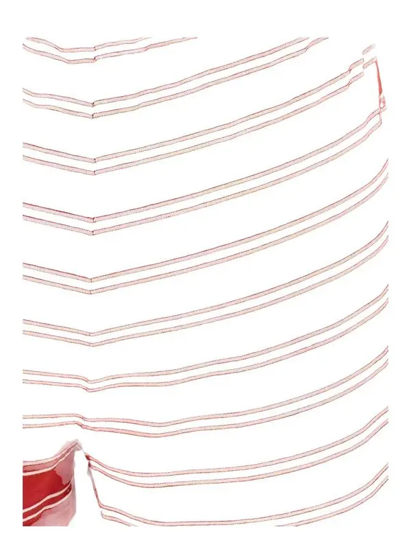 SPORTY & RICH Embroidered Logo Striped Shorts - Red