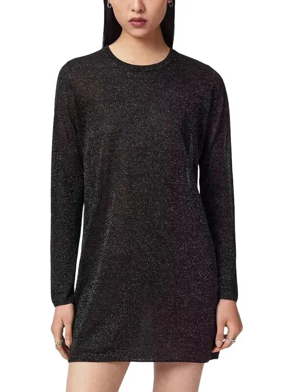 ALLSAINTS Metallic Effect Logo Dress - Black