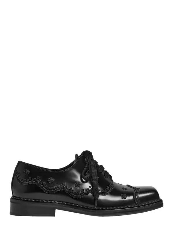 Simone Rocha Floral-lace Brogues - Black