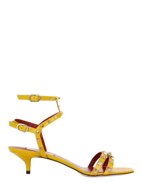 Valentino Garavani Rockstud Leather Sandals - Yellow