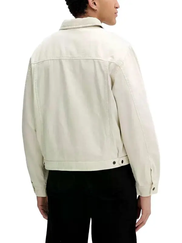 ALLSAINTS Relaxed Fit Logo Patch Jacket With Corduroy Collar - Neutrals