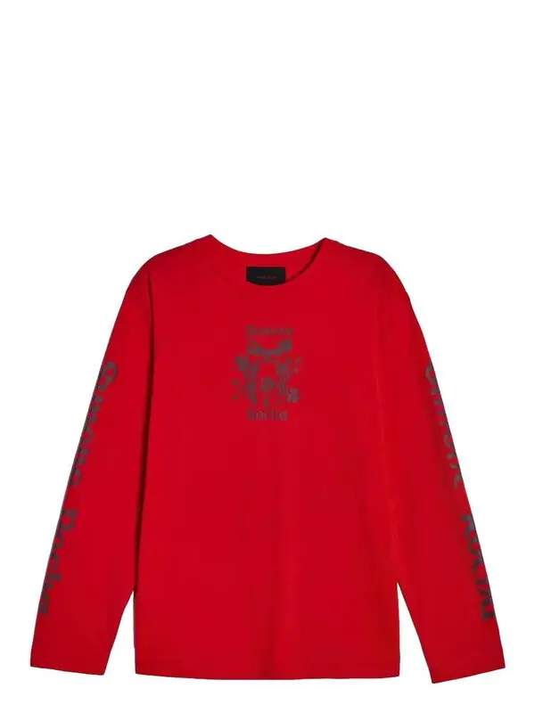 Simone Rocha Logo Print Long Sleeve T-shirt - Red