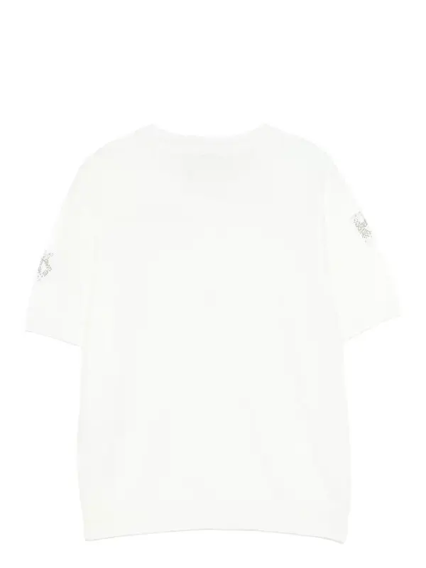 Dkny Crystal-embellished Raglan Sleeve Top - Neutrals