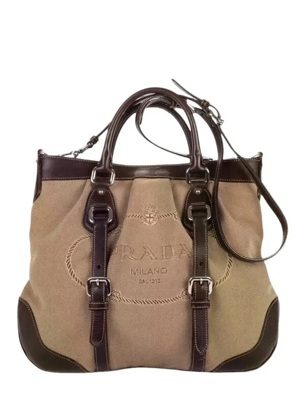 Prada Jacquard Tote Bag - Neutrals