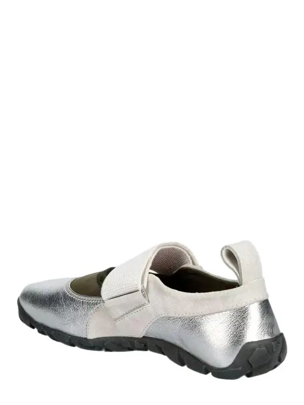 WALES BONNER Metallic Touch-strap Ballet Flats - Silver