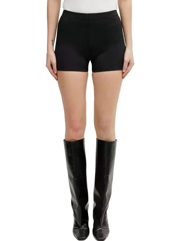 Vetements Logo Embroidered Mini Shorts - Black
