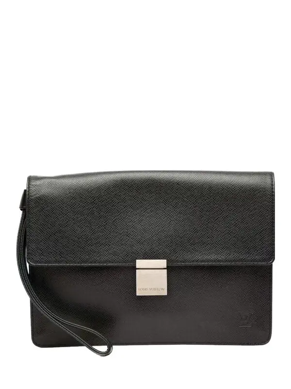 LOUIS VUITTON Taiga Selenga Clutch Bag - Black