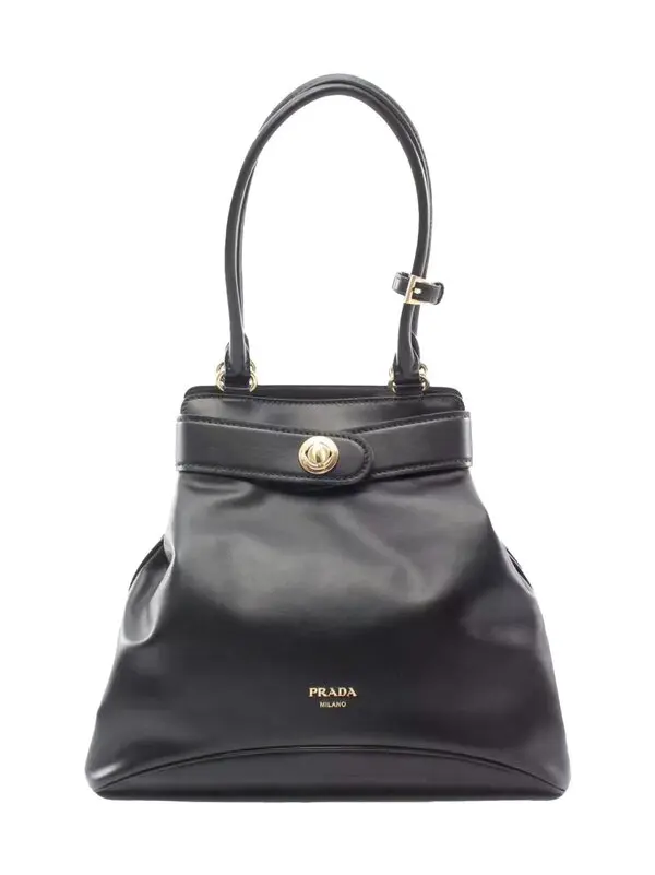 Prada Calfskin Etude Softy Shoulder Bag - Black