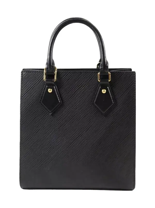 LOUIS VUITTON Bb Sac Plat Leather Tote Bag - Black