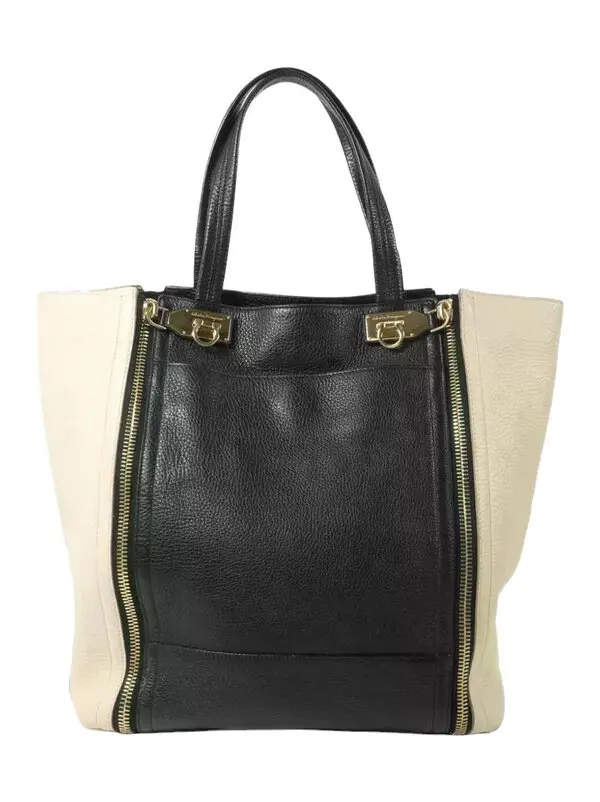 FERRAGAMO Gancini Shoulder Tote Bag - Black