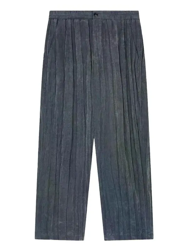 Giorgio Armani Plissé Effect Trousers - Grey