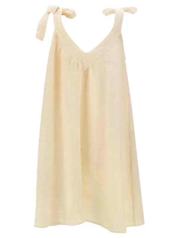 KAOS Tie-strap Linen Dress - Neutrals