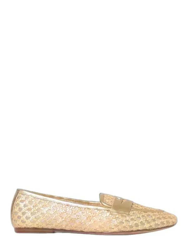 TWINSET Perforated Raffia Loafers - Neutrals
