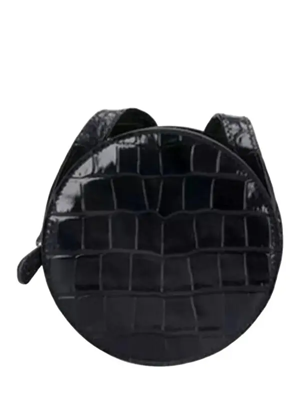 AMI Paris Crocodile-effect Crossbody Bag - Black