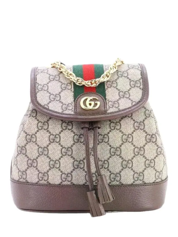 Gucci Ophidia Gg Coated Canvas Mini Backpack - Brown