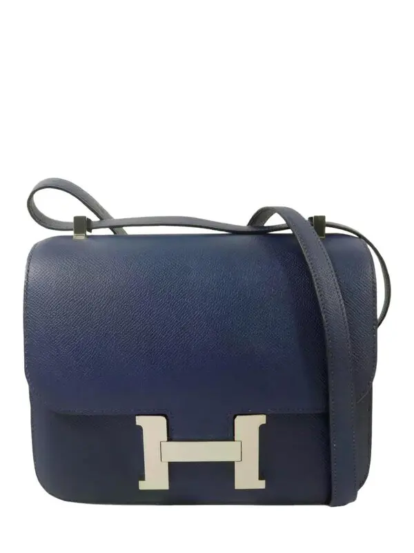 Hermès 24 Constance Leather Shoulder Bag - Blue
