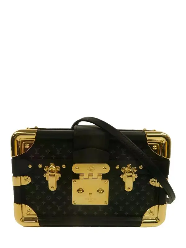LOUIS VUITTON Petite Malle Monogram Mini Shoulder Bag - Black