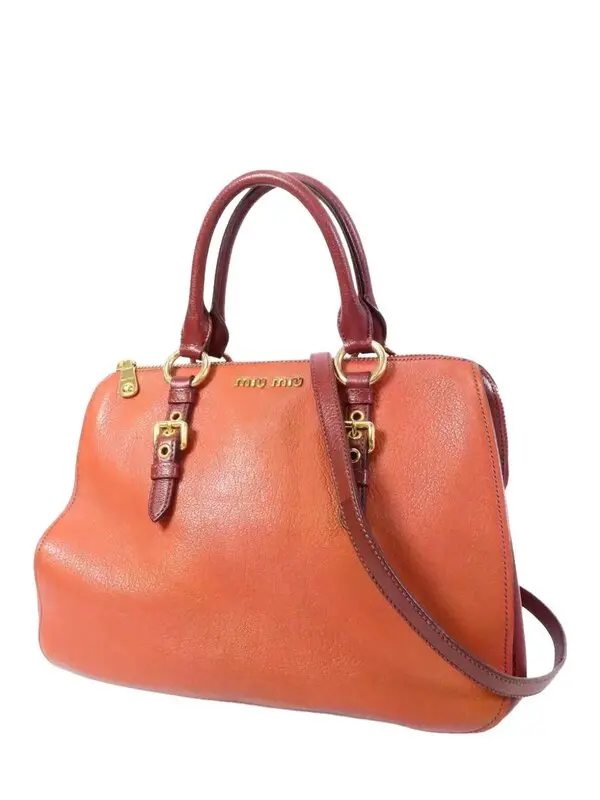 Miu Miu Buckled Shoulder Bag - Orange