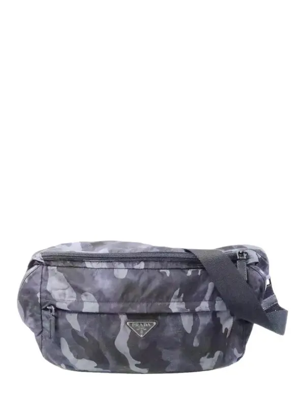 Prada Camouflage Print Belt Bag - Grey