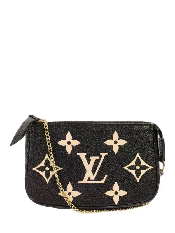 LOUIS VUITTON Monogram Empreinte Mini Pochette Clutch Bag - Black