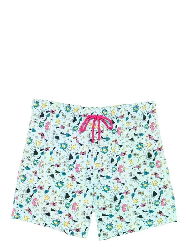 Vilebrequin Graphic Print Swim Shorts - Blue