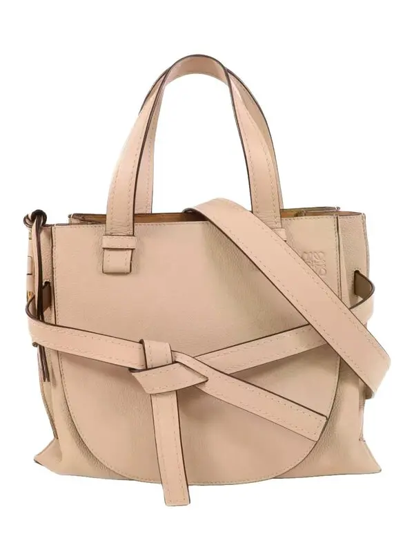 Loewe Gate Leather Tote Bag - Neutrals