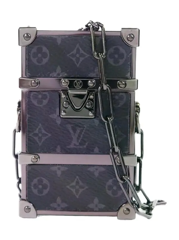 LOUIS VUITTON Monogram Eclipse Trunk Box Shoulder Bag - Black