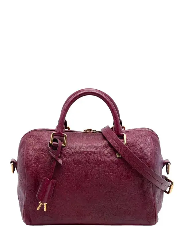 LOUIS VUITTON Monogram Empreinte Speedy Bandouliere 25 Satchel - Red