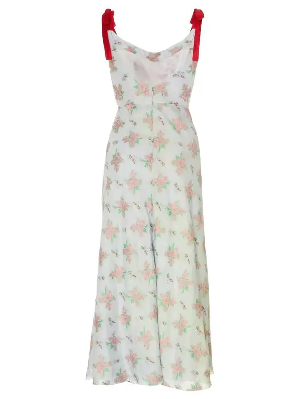 MARKARIAN Serafina Floral-print Midi Dress - Blue